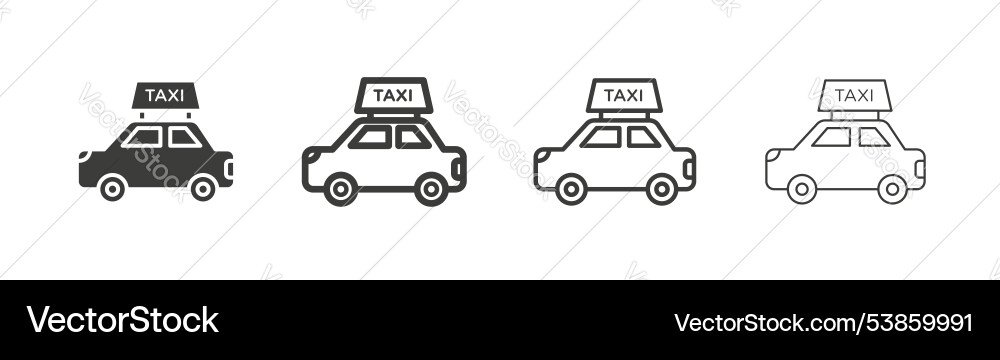Taxi icon set Royalty Free Vector Image - VectorStock