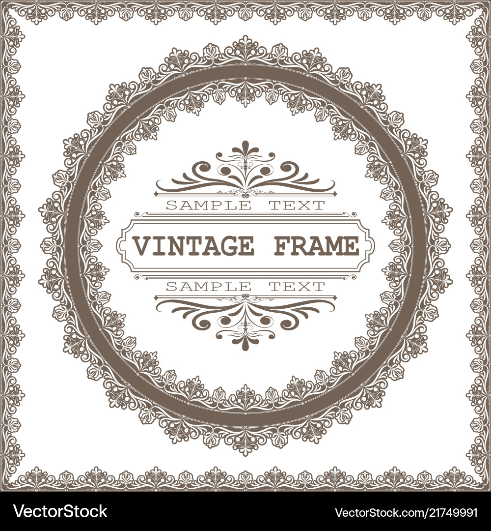 Vintage Filigree Circle Frame Royalty Free Vector Image
