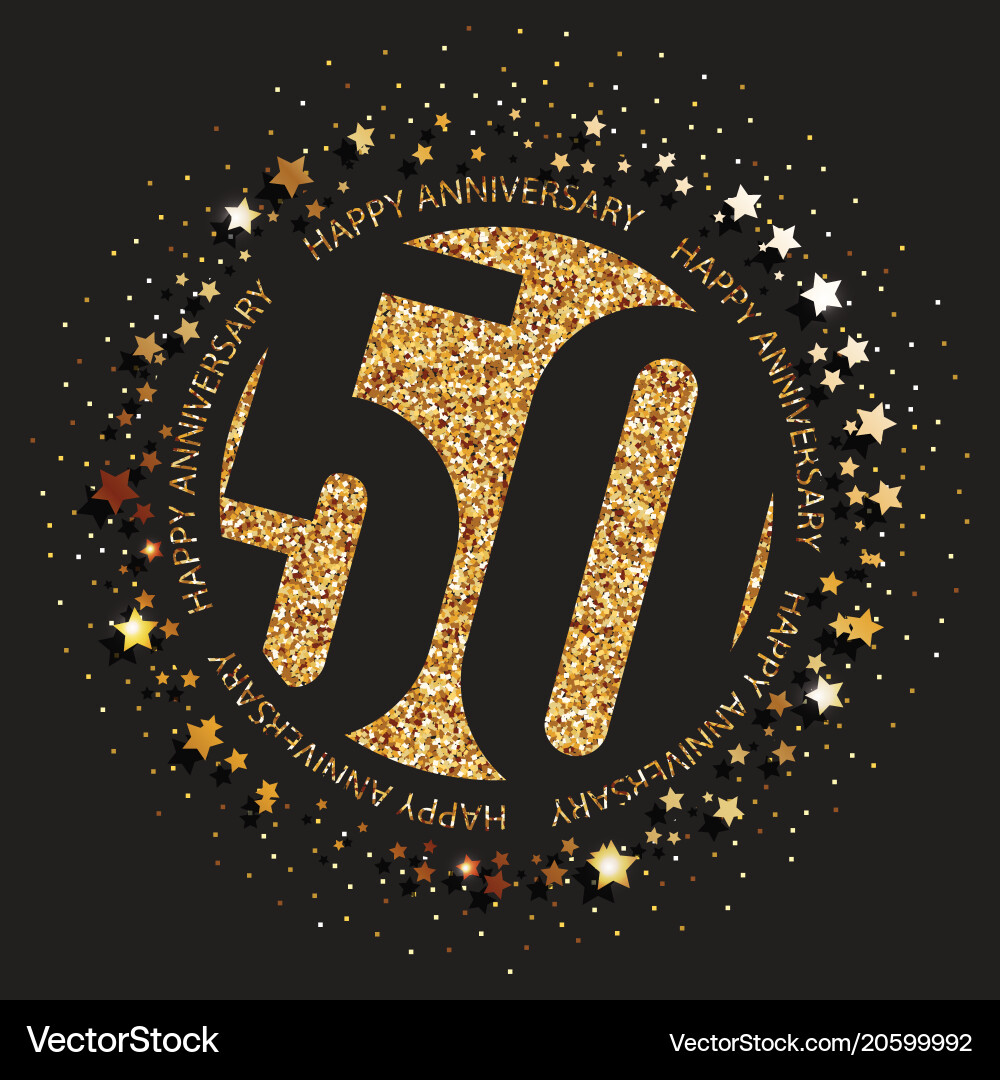 50th birthday logo Royalty Free Vector Image - VectorStock