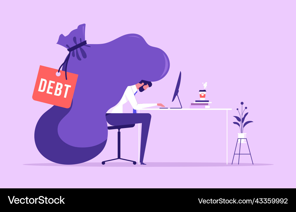 Bad finance concept Royalty Free Vector Image - VectorStock