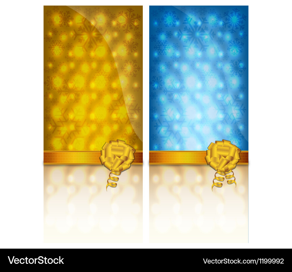 Blue and yellow gift card Royalty Free Vector Image