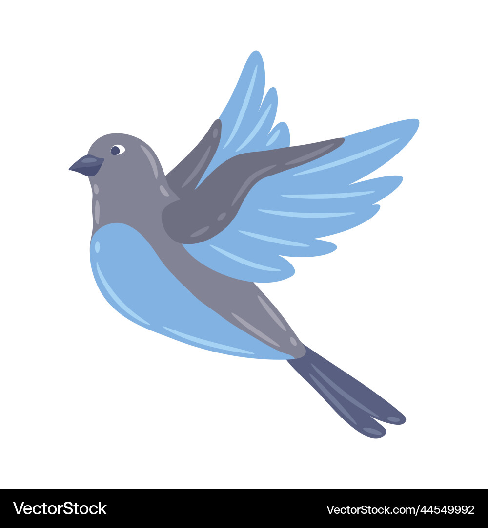 Cute flying bird image of birdie Royalty Free Vector Image