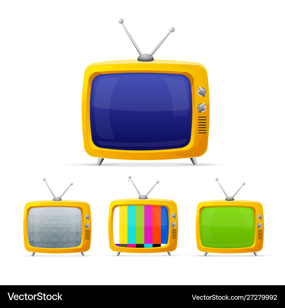 Different tv with color screen display set Vector Image