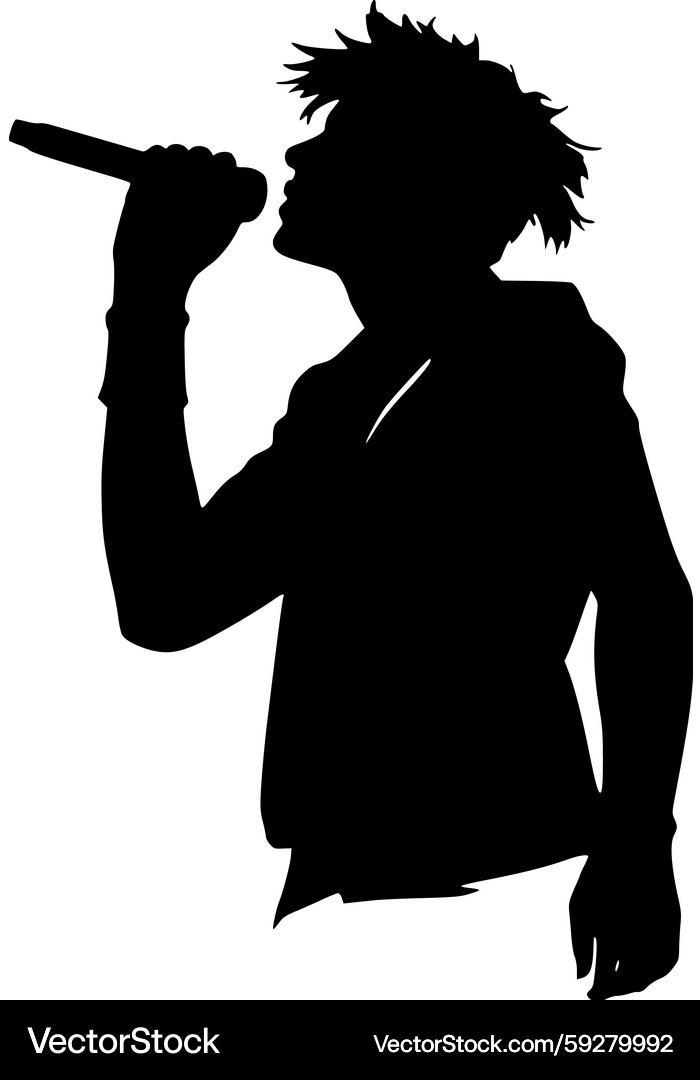 Male Singer with Microphone - Live Performance – Royalty-Free Vector ...