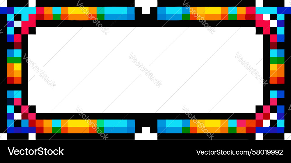 Pixelated Retro Border Royalty Free Vector Image
