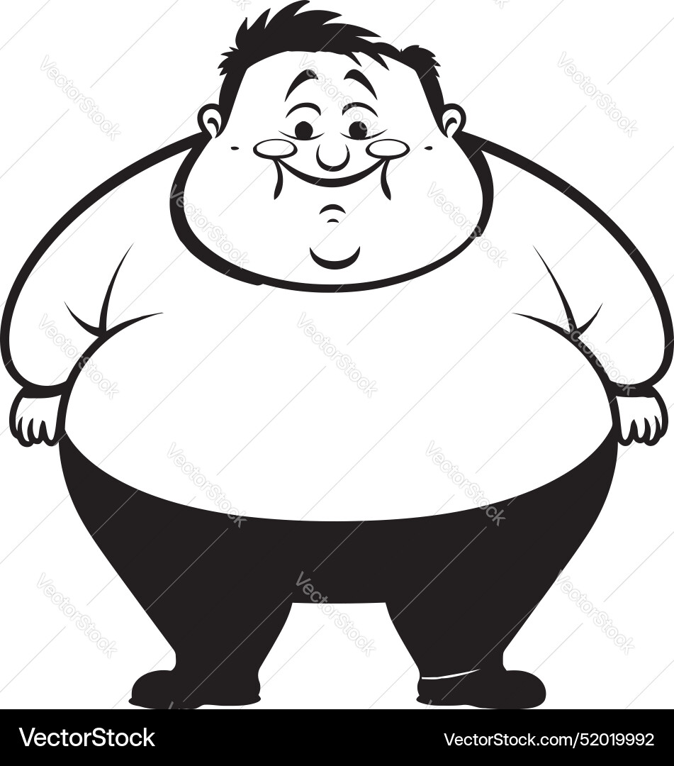 Portly portrait icon design hefty silhouette Vector Image
