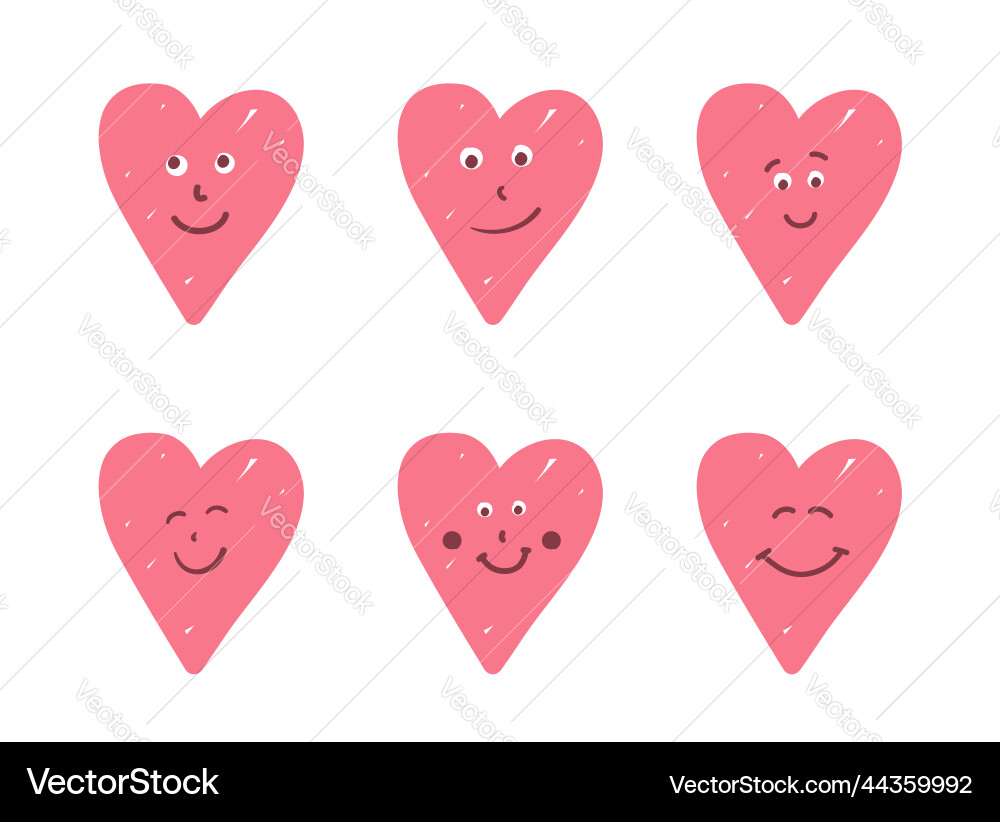 Smiling hearts Royalty Free Vector Image - VectorStock