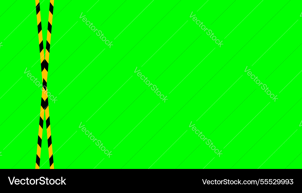 Caution tape stripe on green screen background Vector Image