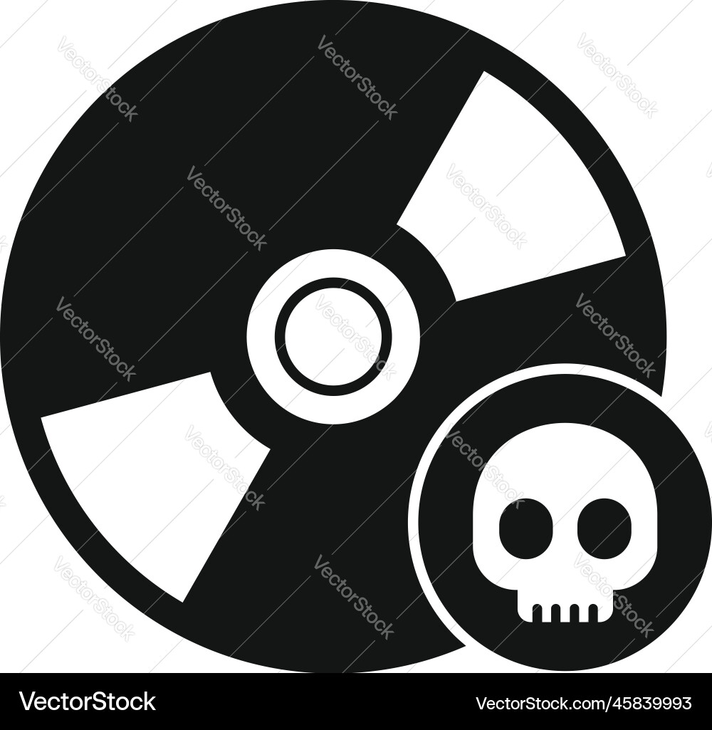 Cd malware icon simple virus error Royalty Free Vector Image
