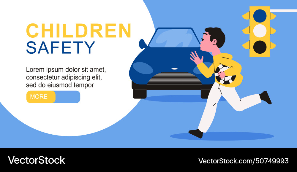 Children safety horizontal banner Royalty Free Vector Image