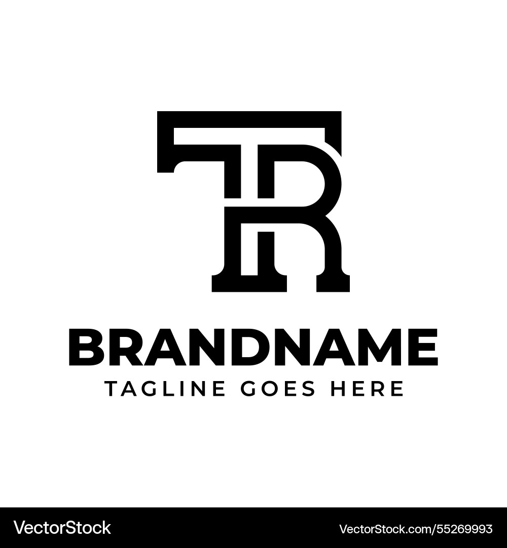 Letters tr monogram logo suitable for any brand Vector Image