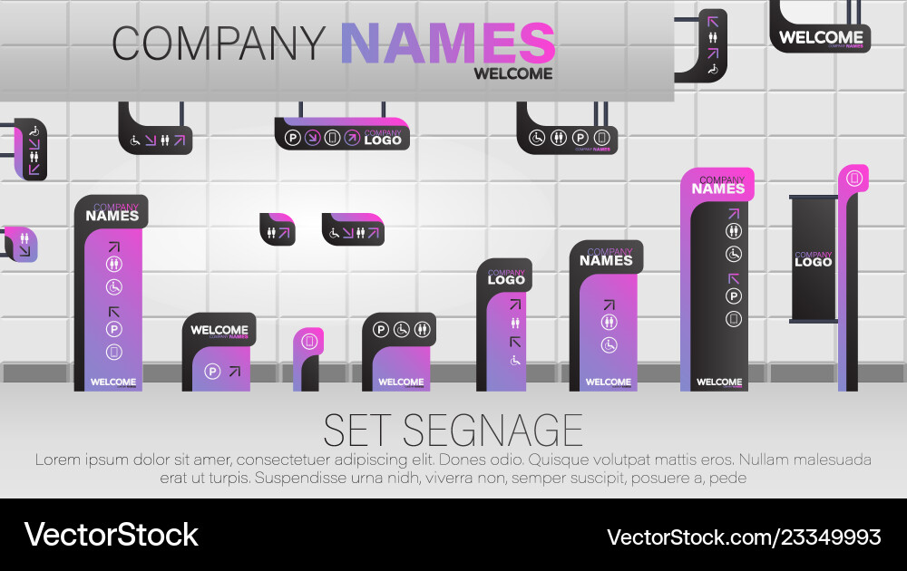 Set signage Royalty Free Vector Image - VectorStock