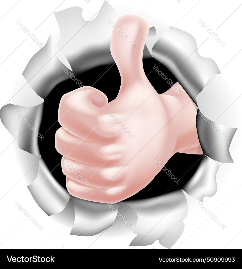 Thumbs up hand concept Royalty Free Vector Image