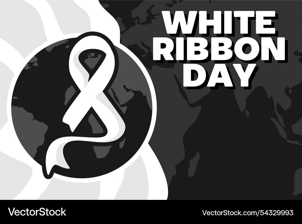White ribbon day Royalty Free Vector Image - VectorStock