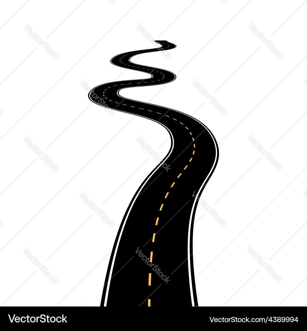 Abstract asphalt road isolated on white background