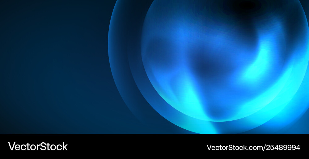 Blue neon bubbles and circles abstract background Vector Image