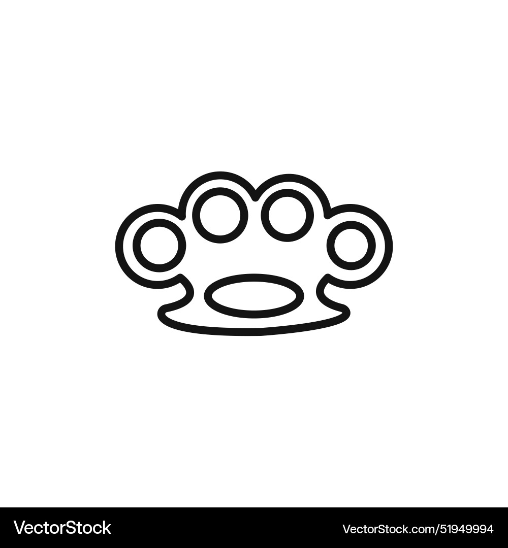 Brass knuckless logo sign outline Royalty Free Vector Image