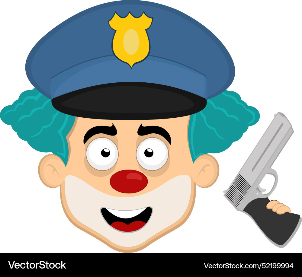 Clown police gun Royalty Free Vector Image - VectorStock