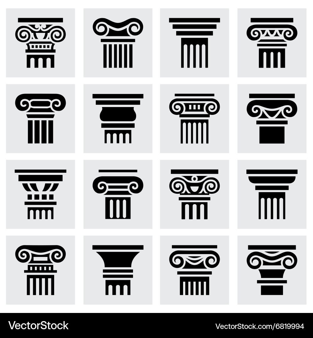 Column icon set Royalty Free Vector Image - VectorStock