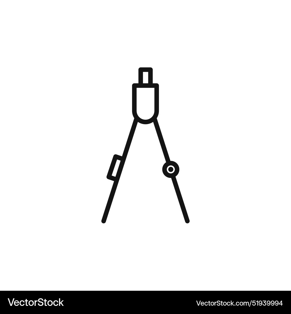 Drawing compass icon logo sign outline Royalty Free Vector