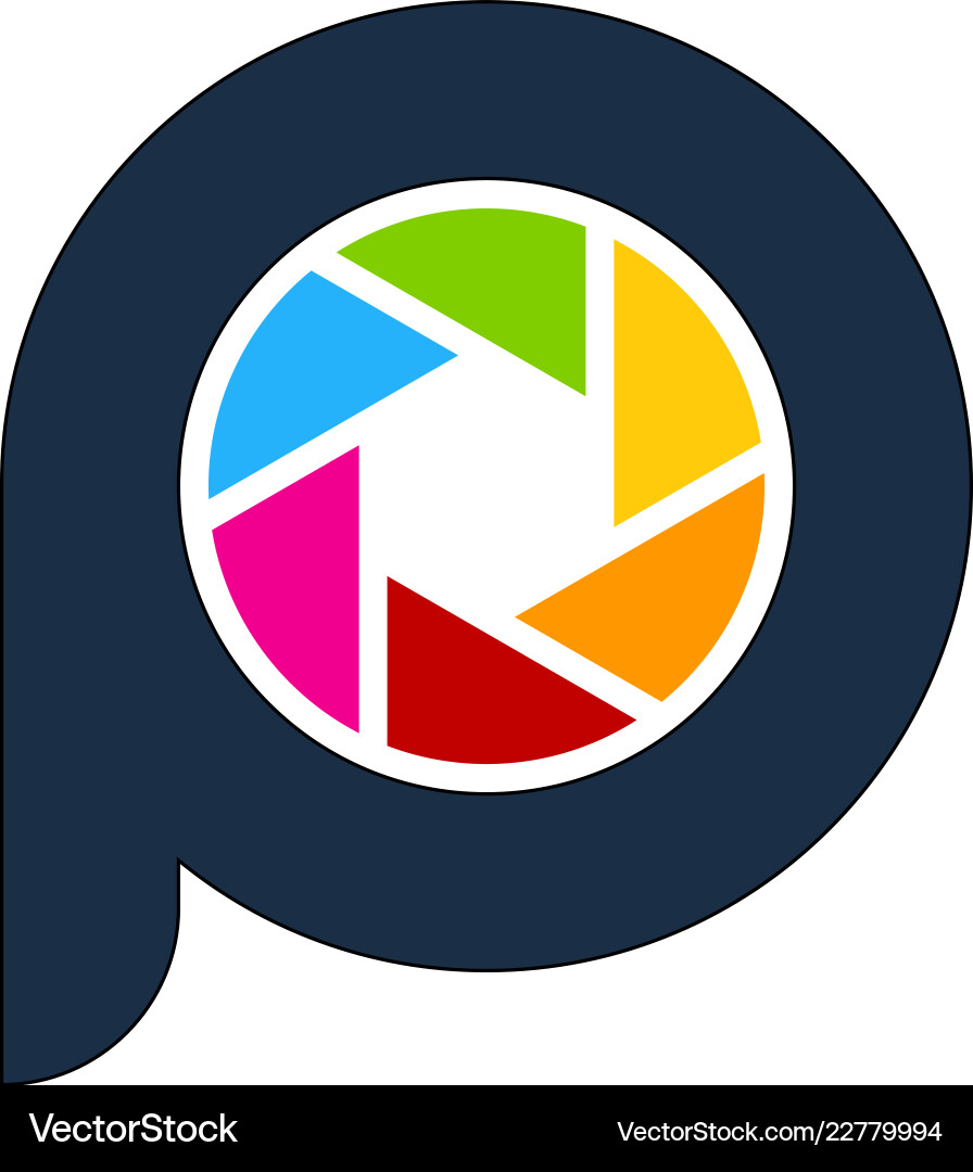 Lens letter p logo icon design Royalty Free Vector Image