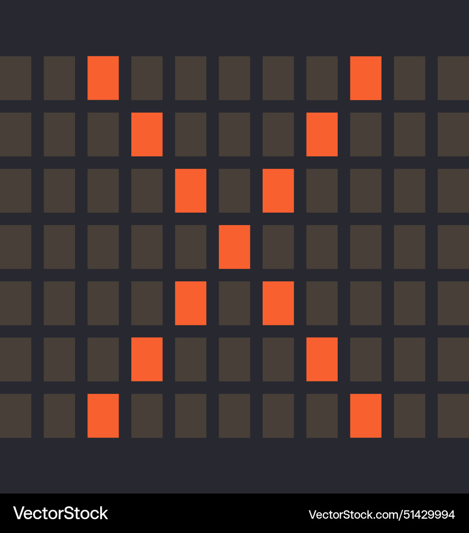 Letter symbol multiply led orange color Royalty Free Vector