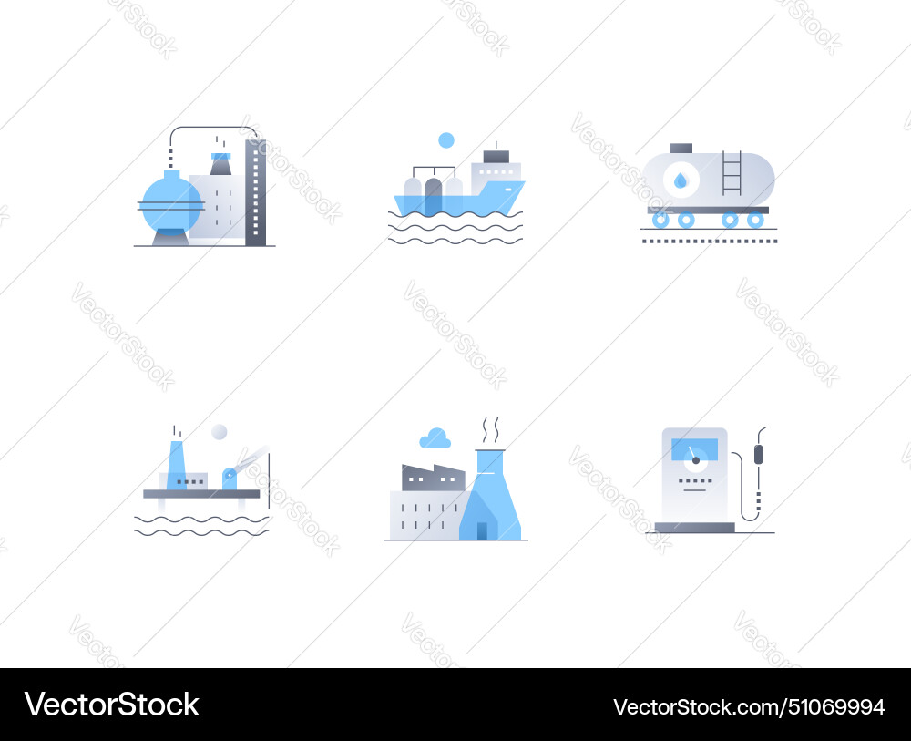 Oil production and transportation - flat design Vector Image