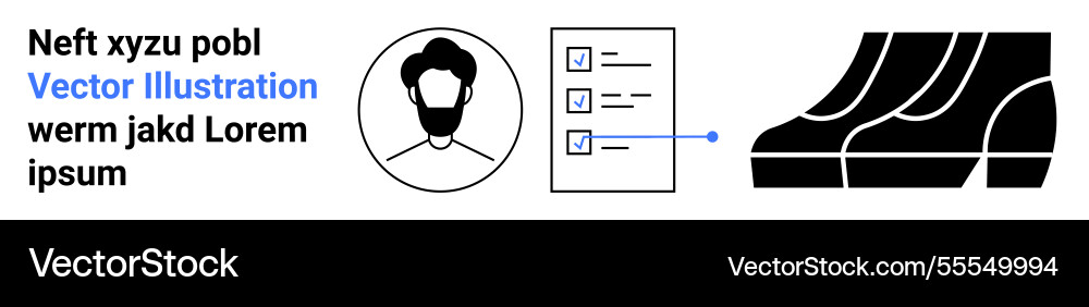Profile avatar checklist and staircase icons Vector Image