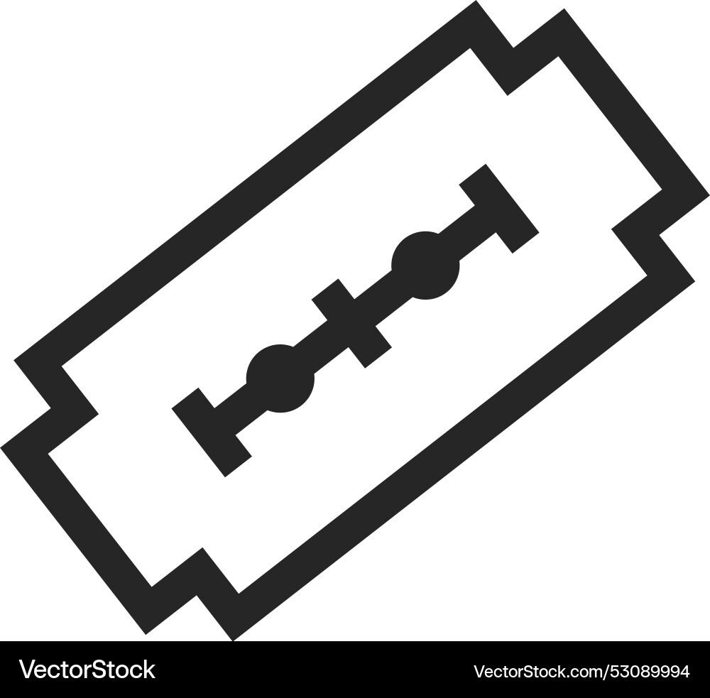 Razor black icon cutting blade with sharp edge Vector Image