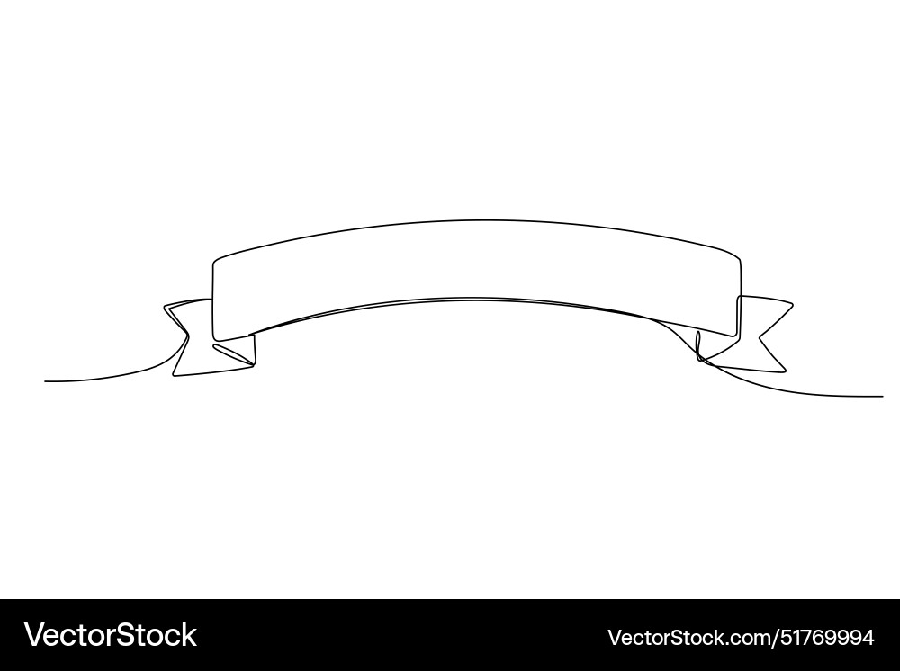 Ribbons blank banner one line icon Royalty Free Vector Image