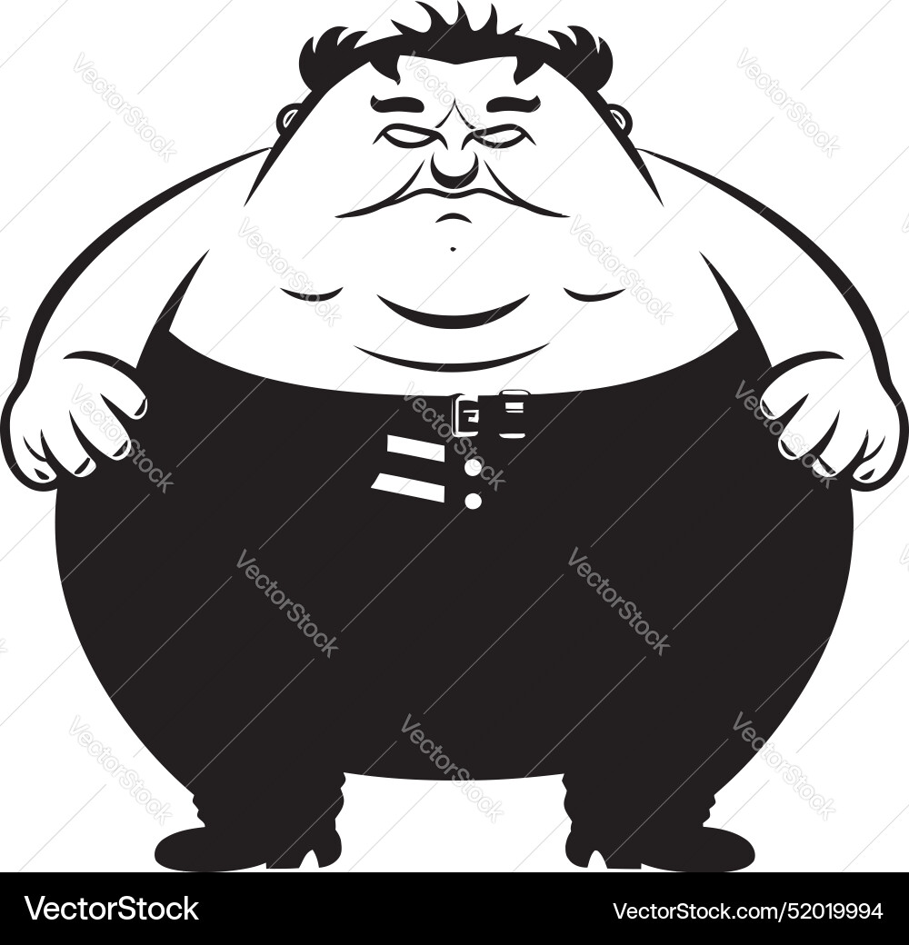 Round render fat man logo badge stout symbol Vector Image