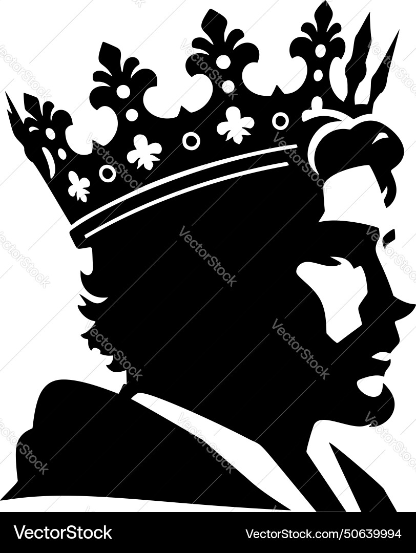 Silhouette of a king Royalty Free Vector Image