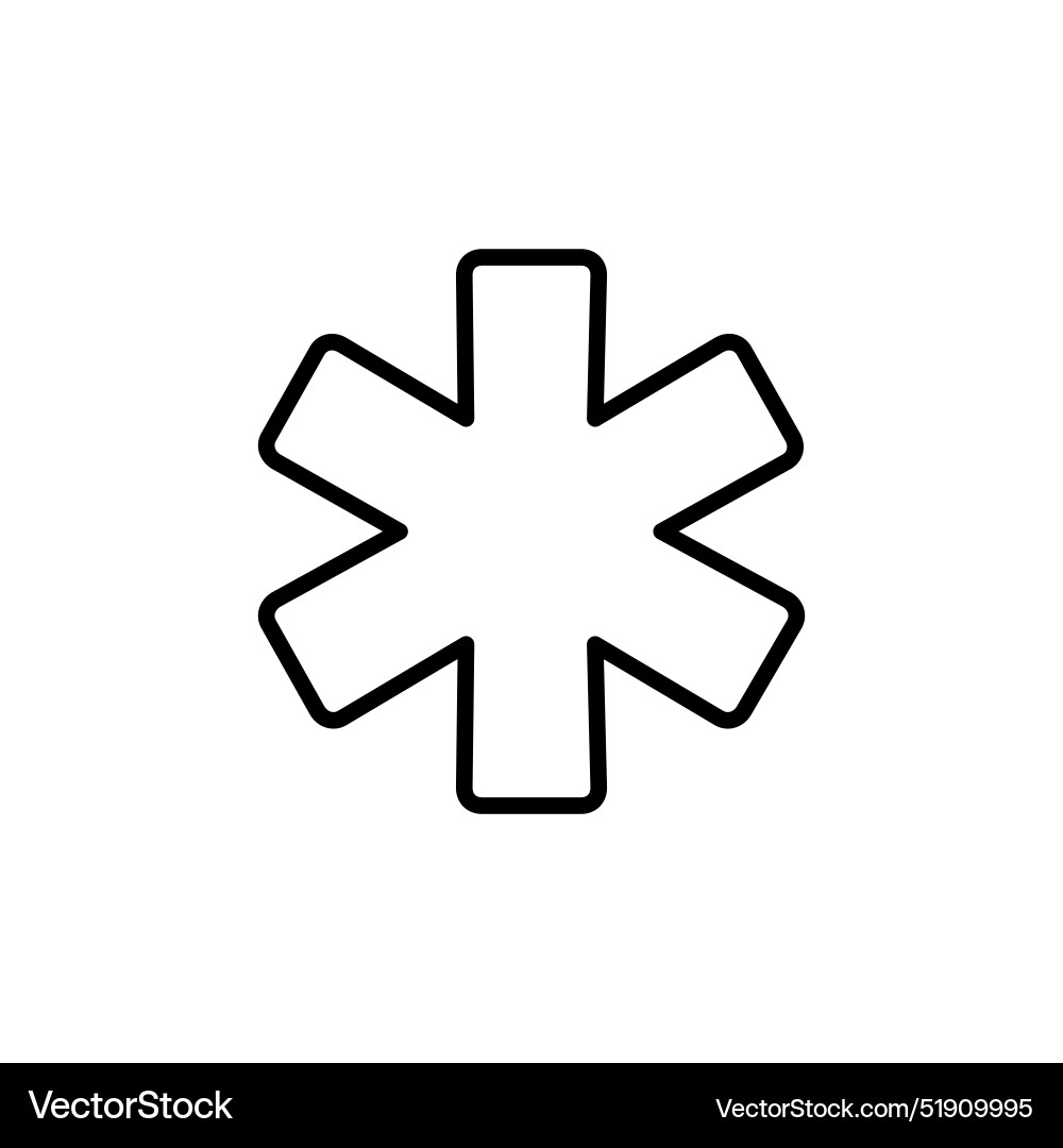 Asterisk icon set symbol for typographic Vector Image