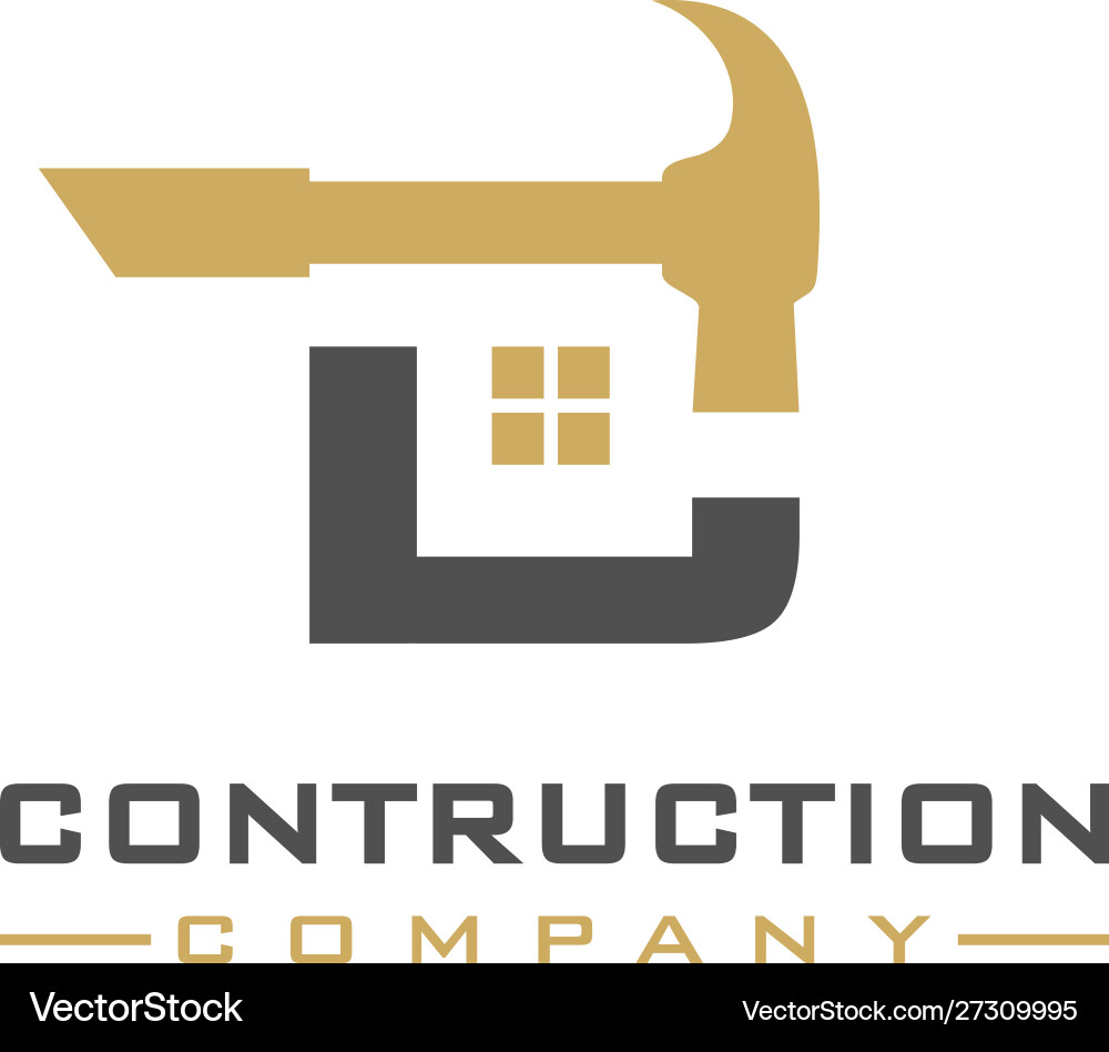 Construction logo design letter c Royalty Free Vector Image