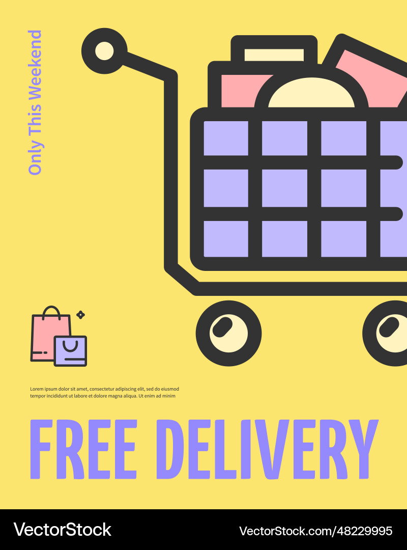 Free delivery service vertical invitation placard Vector Image