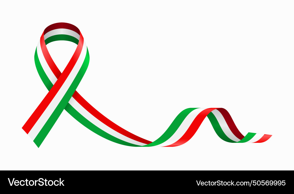 Hungarian flag stripe ribbon wavy background Vector Image