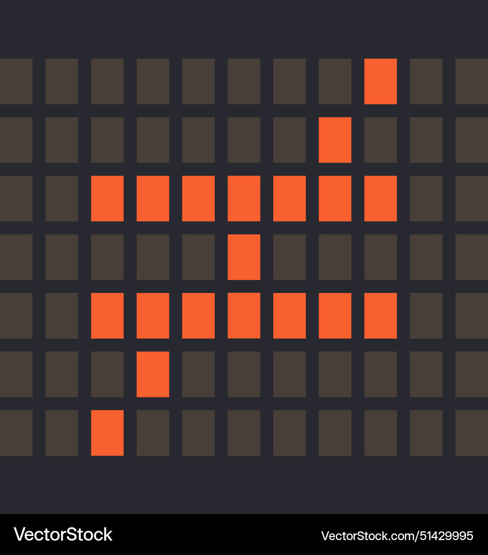 Letter symbol not equal led orange color Vector Image