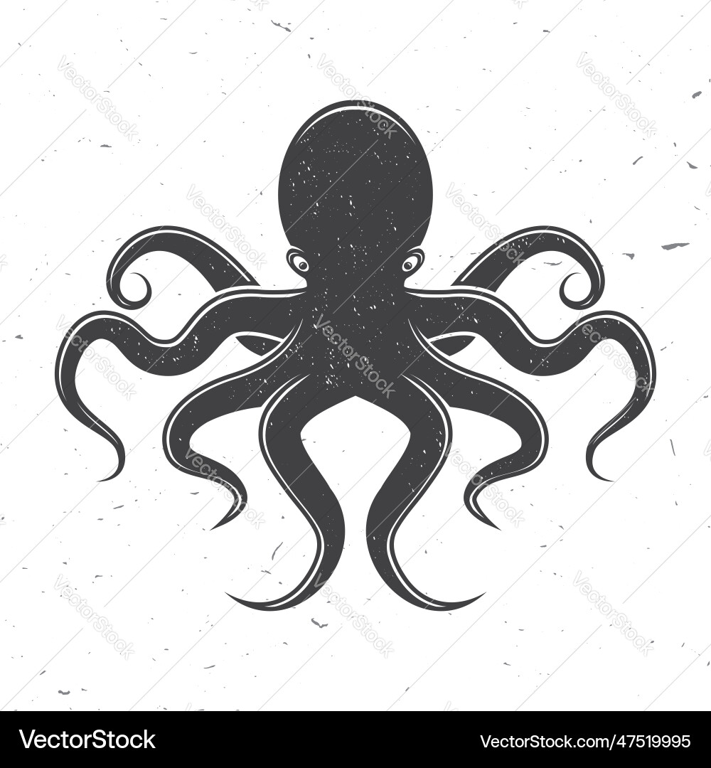 Octopus Symbol Silhouette Lizenzfreies Vektorbild