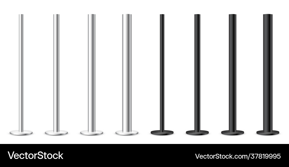 Realistic Metal Pole Collection Royalty Free Vector Image