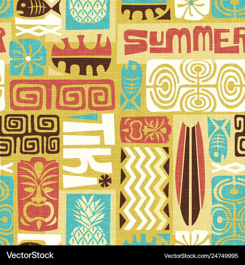 Seamless exotic tiki pattern Royalty Free Vector Image