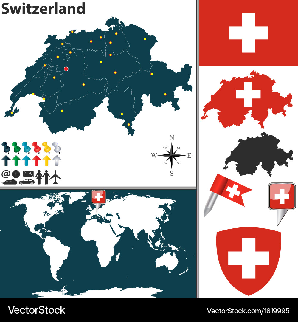 Switzerland world Royalty Free Vector Image - VectorStock