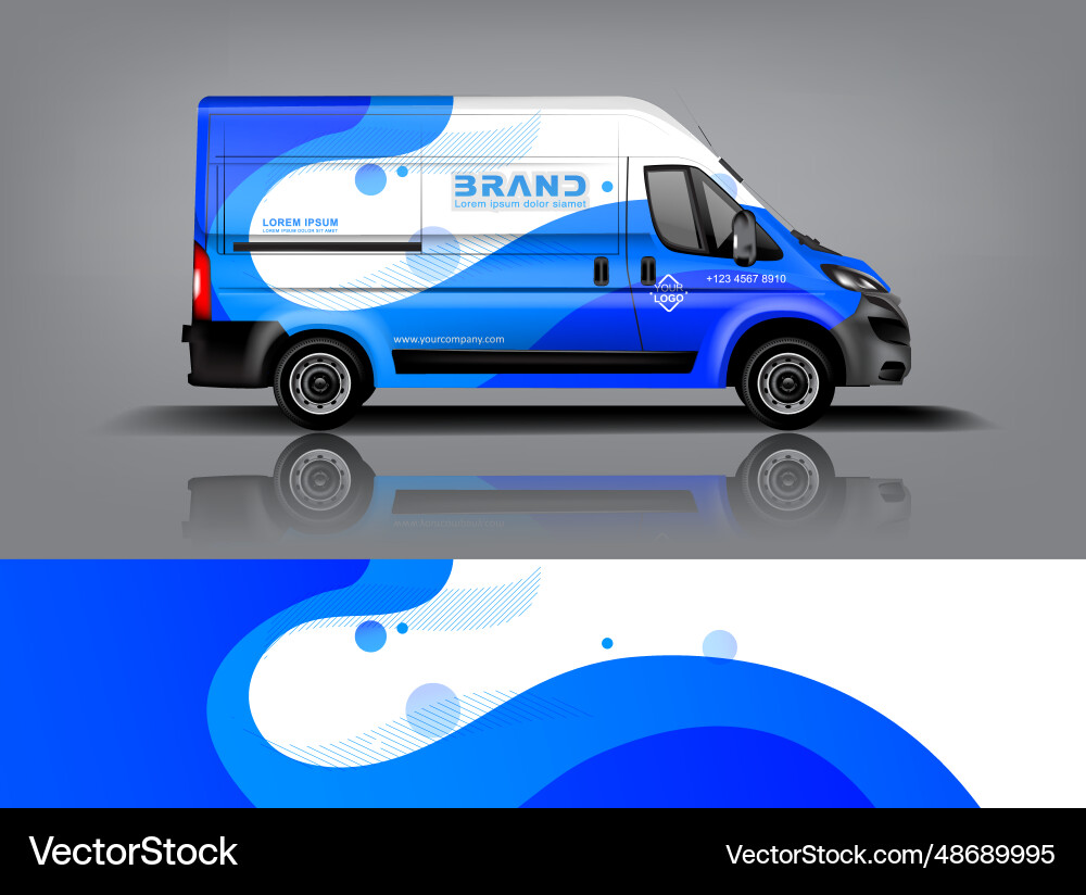 Van wrap design sticker and decal Royalty Free Vector Image