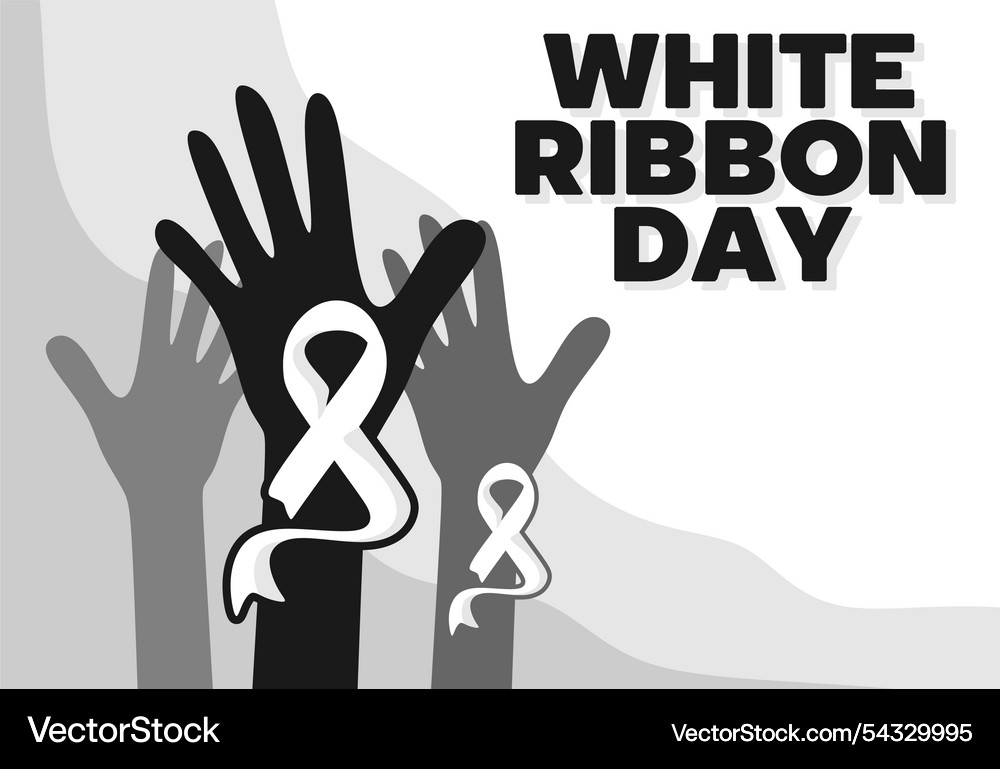 White ribbon day Royalty Free Vector Image - VectorStock
