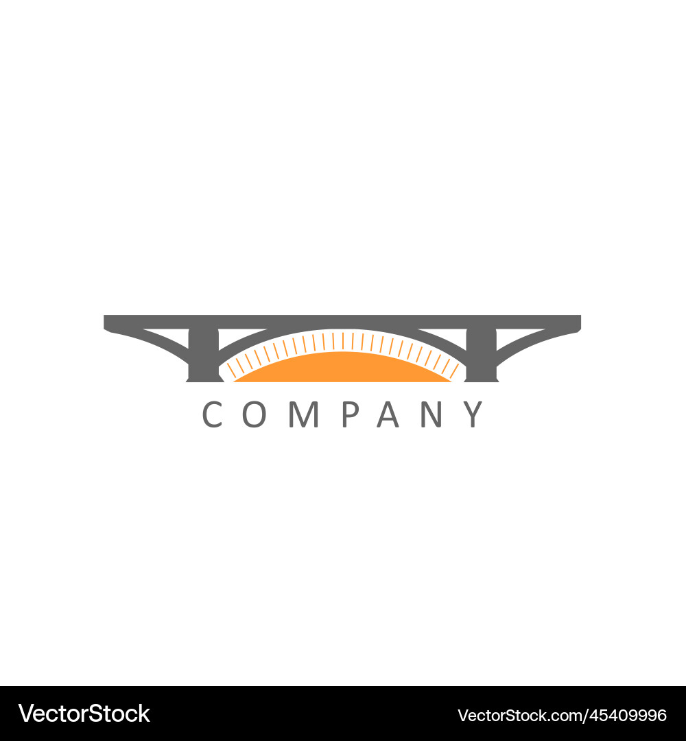 Bridge logo design urban architecture Royalty Free Vector