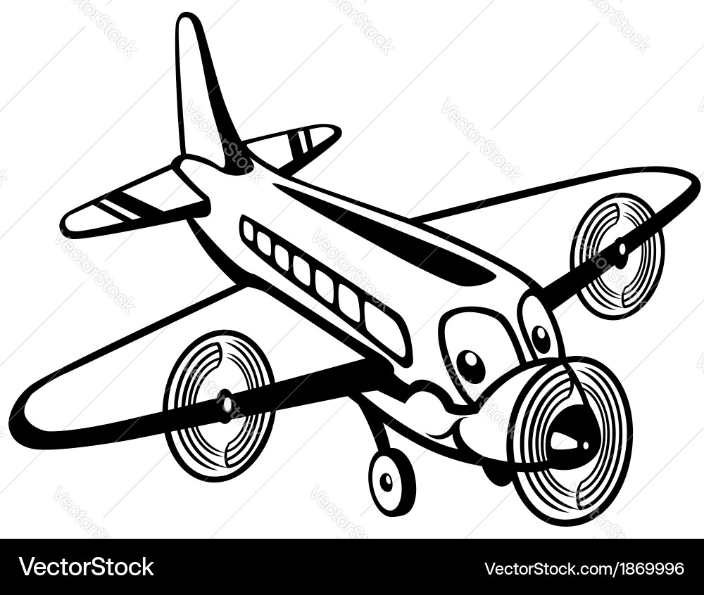 Cartoon Airplane Drawing Royalty Free Vector Image