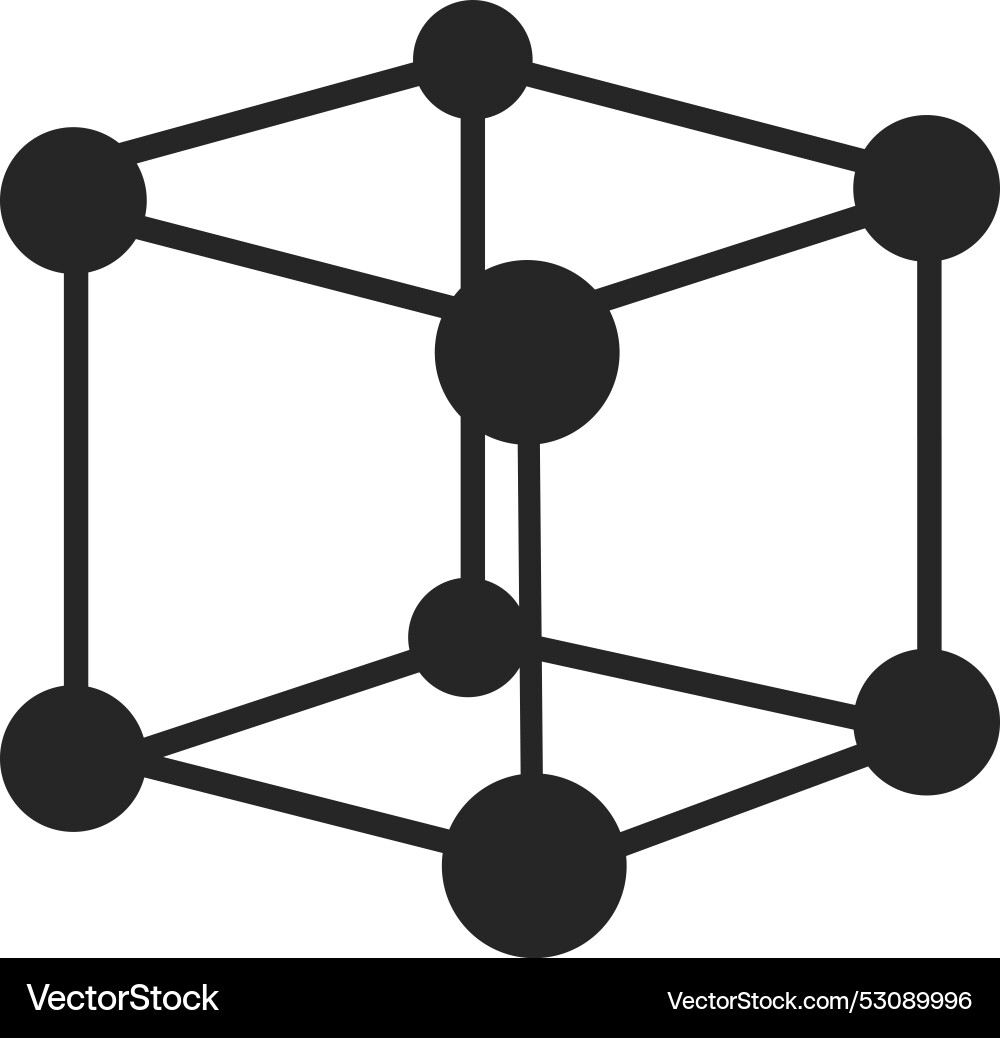 Chemical structure with molecule connection grid Vector Image