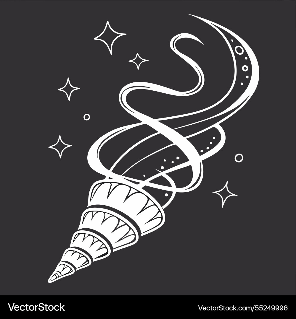 Enchanting seashell with mystical flow Royalty Free Vector