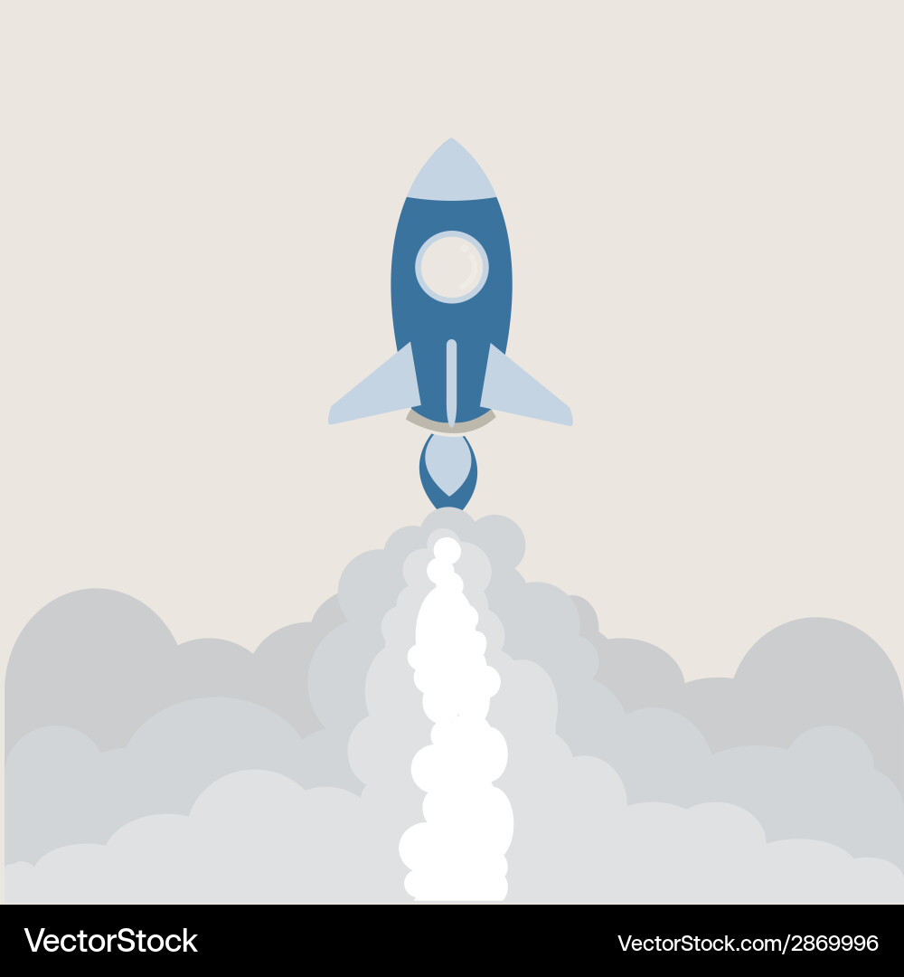 Rocket startup Royalty Free Vector Image - VectorStock