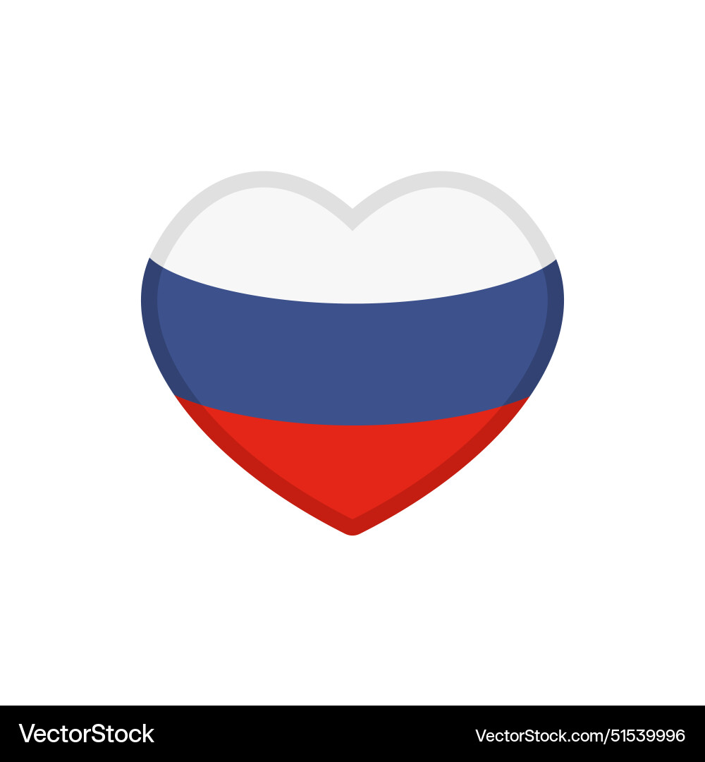 Russian flag heart Royalty Free Vector Image - VectorStock
