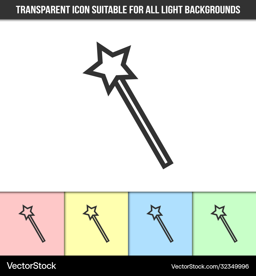 Simple outline transparent magic wand icon – Royalty-Free Vector ...